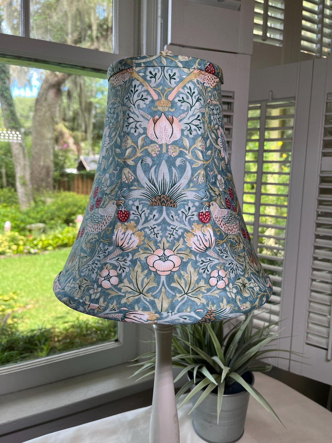 Floral Lamp Shade. Aqua Lamp Shade, Strawberry Thief Lamp Shade ...
