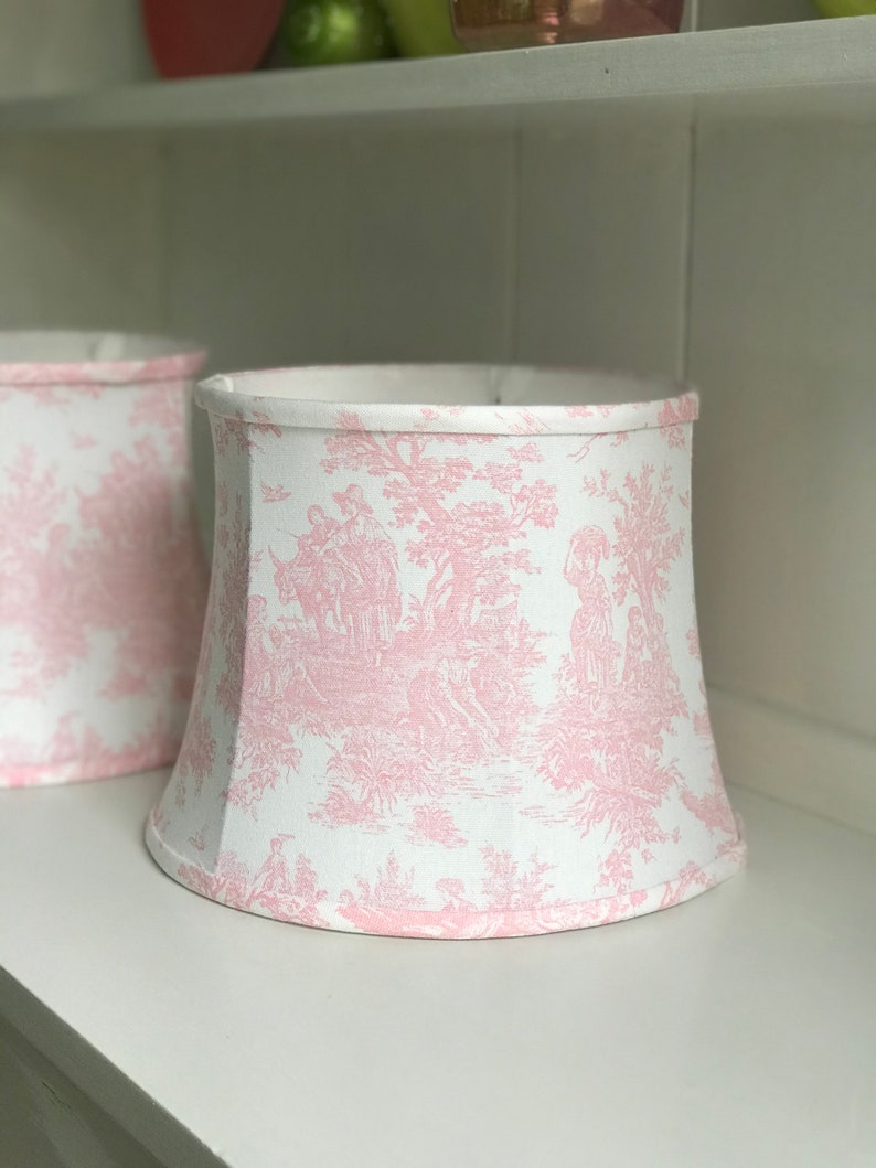 Pink Toile Lamp Shade Toile Lamp Shade Pink Lamp Shade | Etsy
