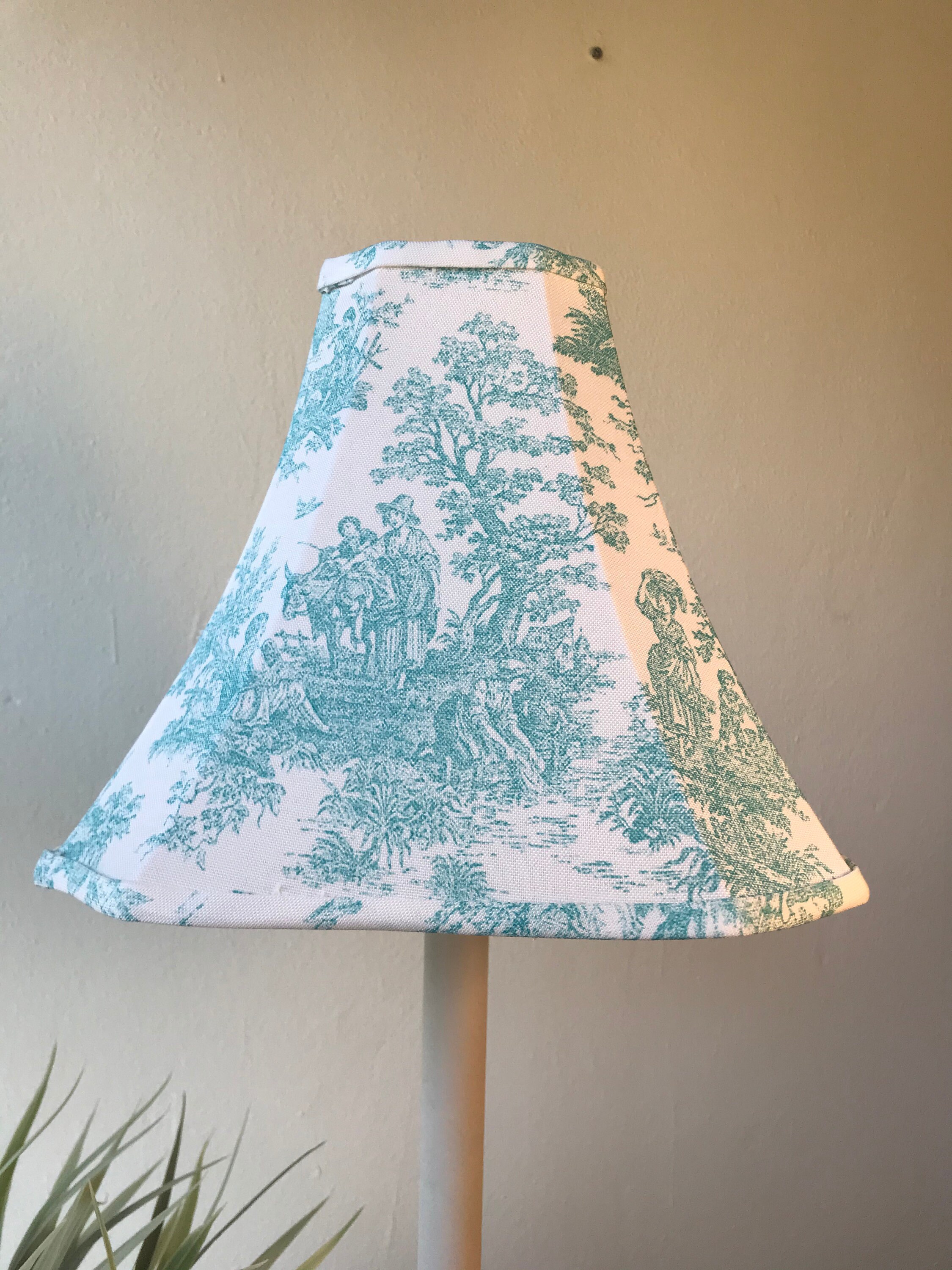 Aqua Toile Lamp Shade Blue Toile Lamp Shade Toile Lamp | Etsy