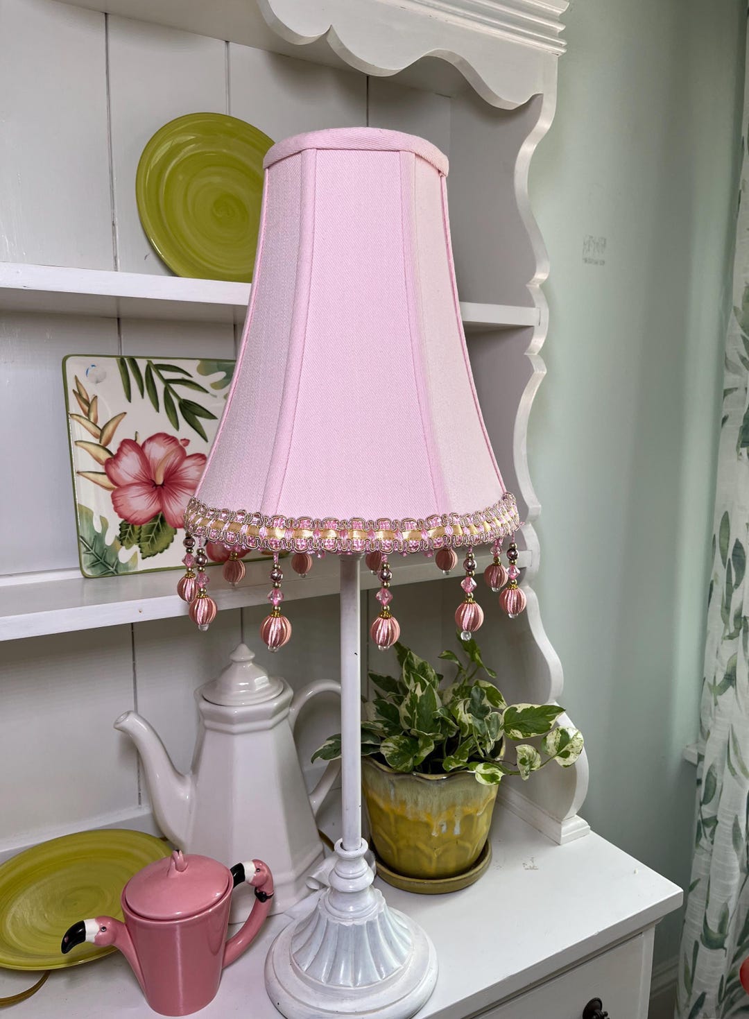 Boho Lamp Shade, Pink Lampshade, Eclectic Lamp Shade, Bohemian Lamp ...