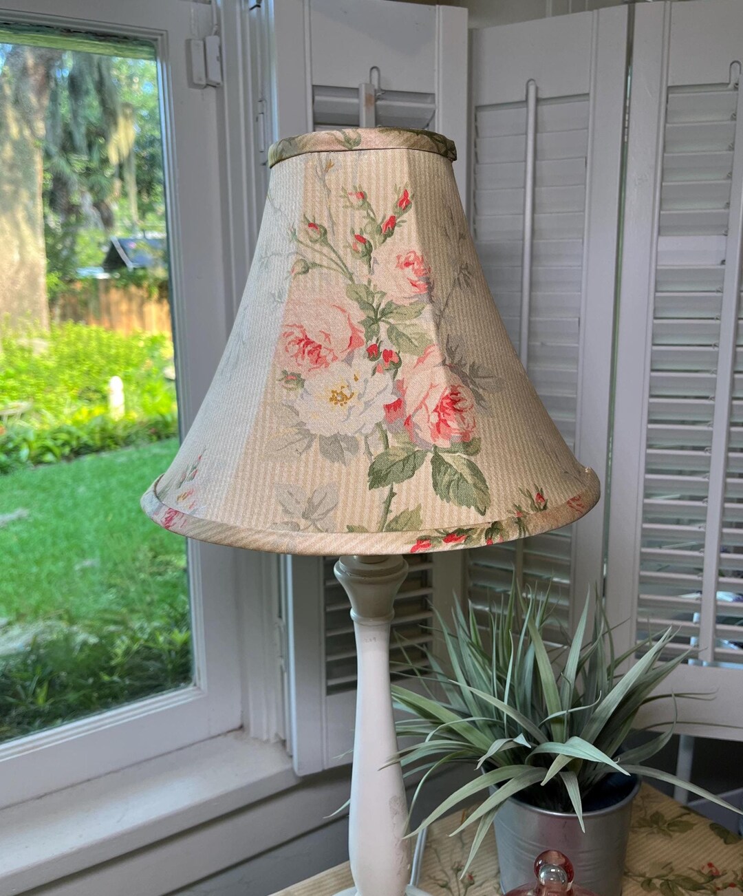 Floral Lamp Shade, Rose Lamp Shade, Shabby Chic Lamp Shade, Victorian ...