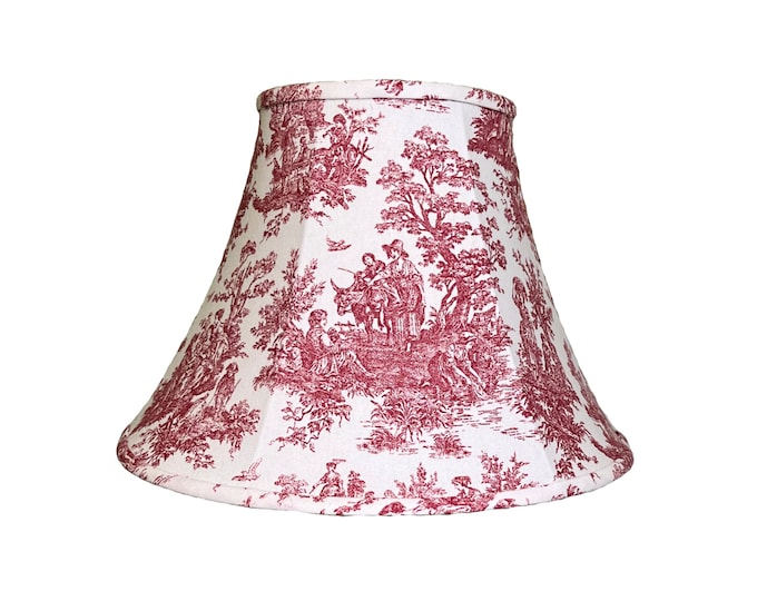 Red Toile Lamp Shade, Toile Lamp Shade, Red Lamp Shade, French Lamp ...