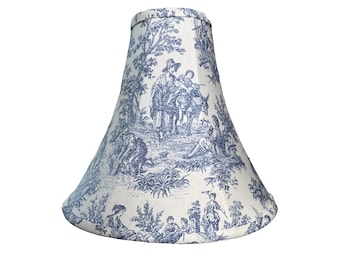 Toile Lamp Shade, Blue Toile Lamp Shade, Blue Lamp Shade, French Lamp ...