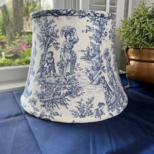Toile Lamp Shade, Blue Toile Lamp Shade, Blue Lamp Shade, French Lamp ...