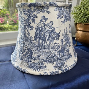 Toile Lamp Shade, Blue Toile Lamp Shade, Blue Lamp Shade, French Lamp ...