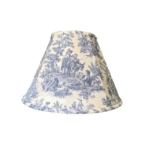 Toile Lamp Shade, Blue Toile Lampshade, Blue Lamp Shade, Floral Lamp ...