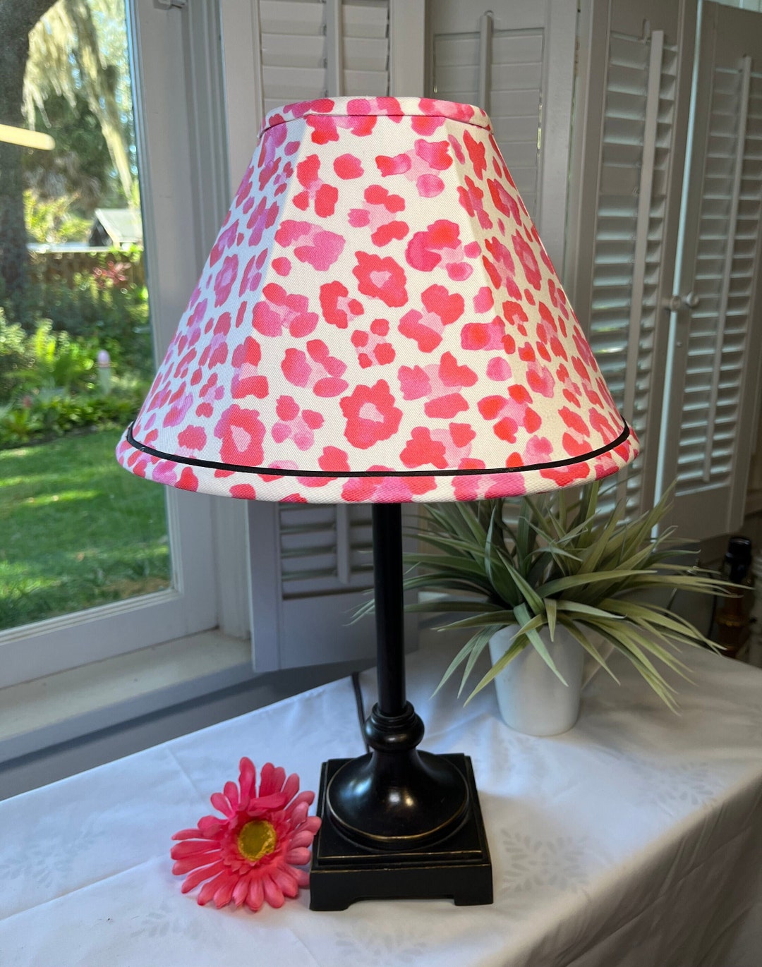 Pink Lamp Shade Pink Leopard Print Lamp Shade Eclectic Lamp - Etsy
