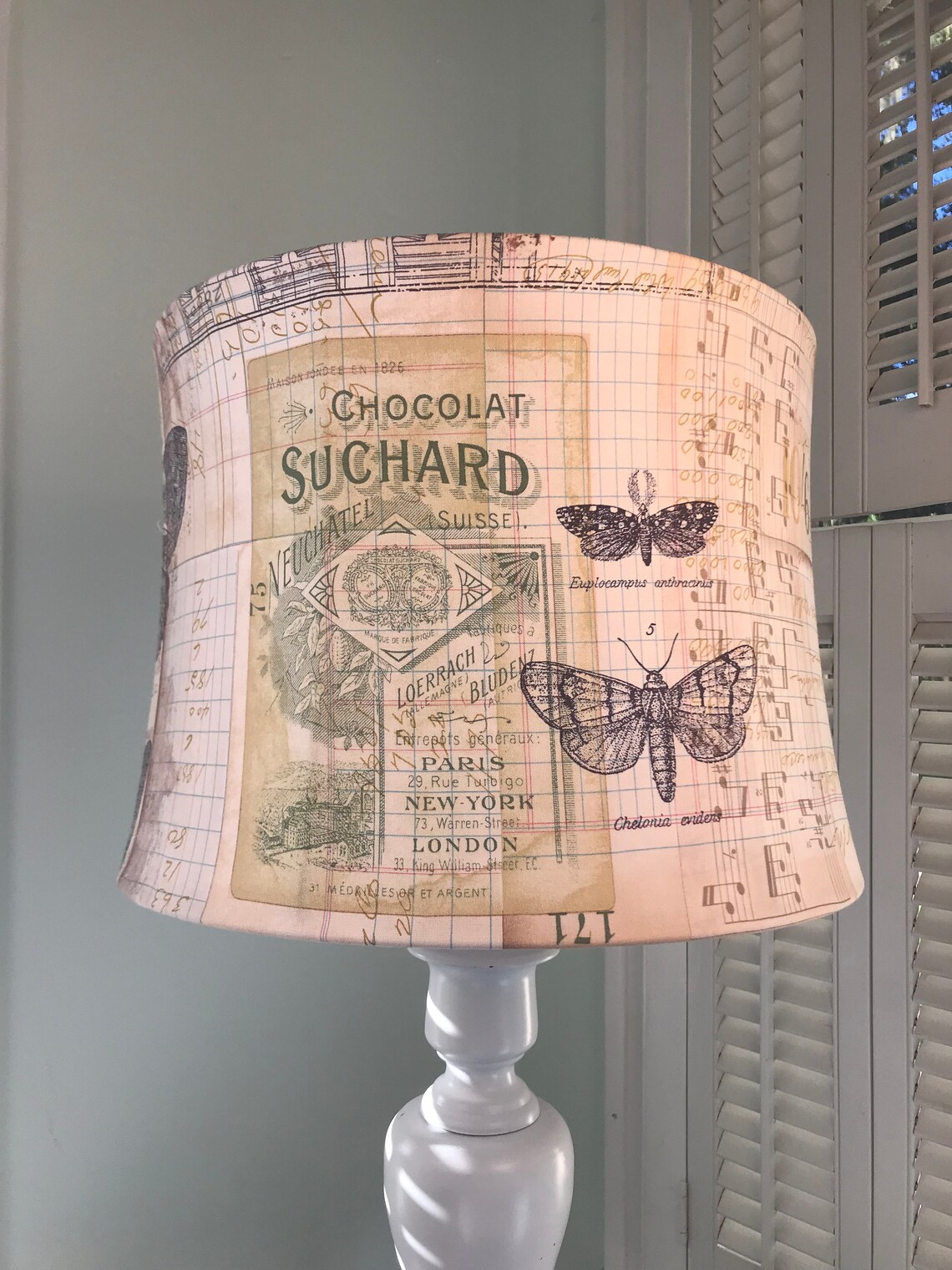 French Lamp Shade French Script Lamp Shade Eclectic Lamp | Etsy