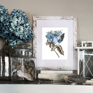 Modern Farmhouse Decor Blue Flower Wall Art Set of 6 Art Botanical ...