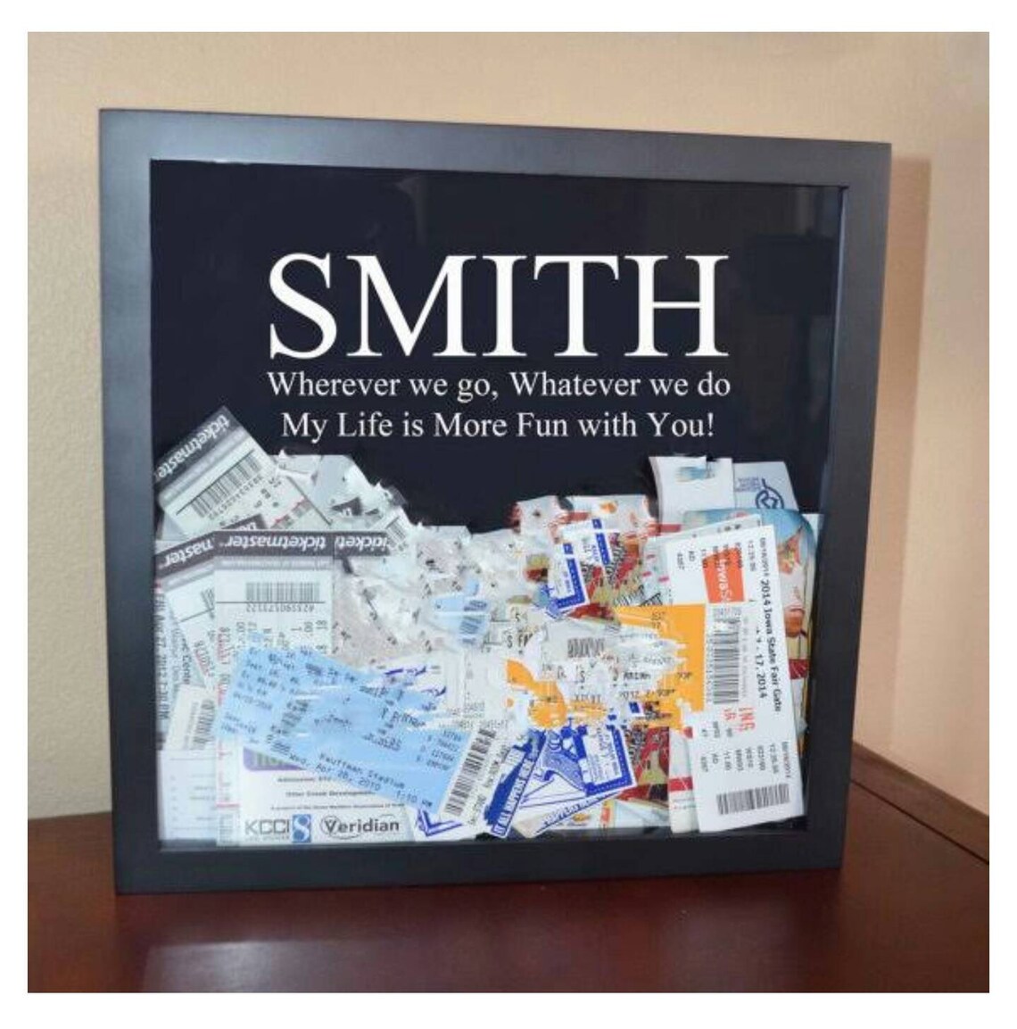 Keepsake Ticket Stub Shadow Box - Etsy