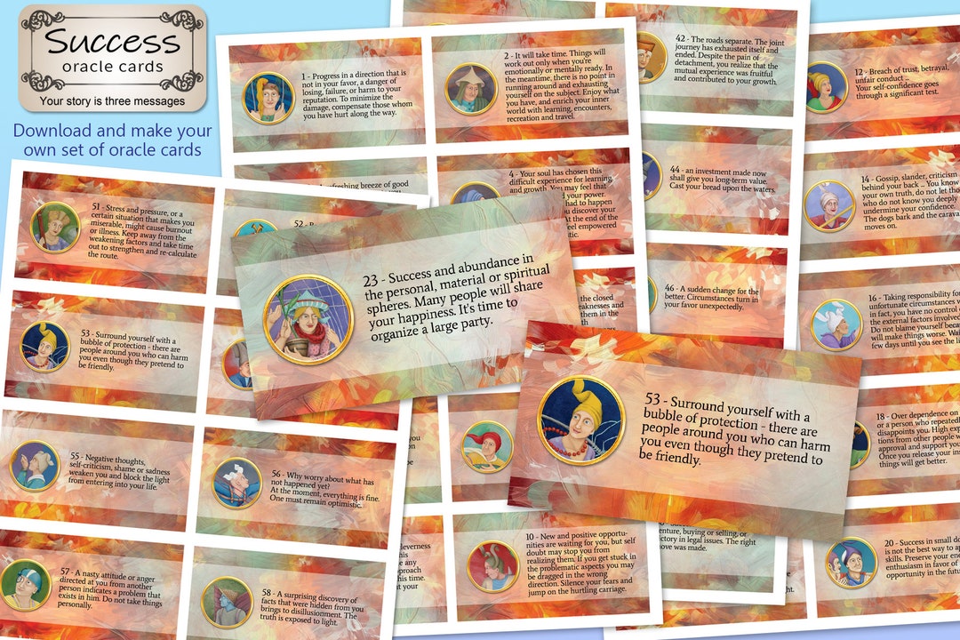 Success Oracle Cards - Print Your Own Oracle Card Deck. 60 Mini Cards ...