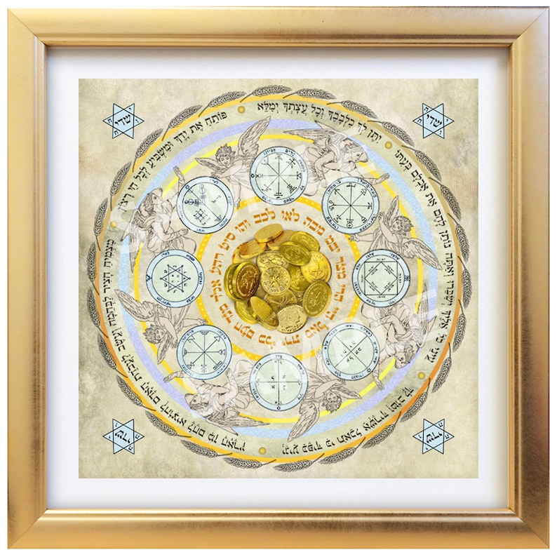 Kabbalistic Mandala Amulet for Prosperity Richness - Etsy Israel