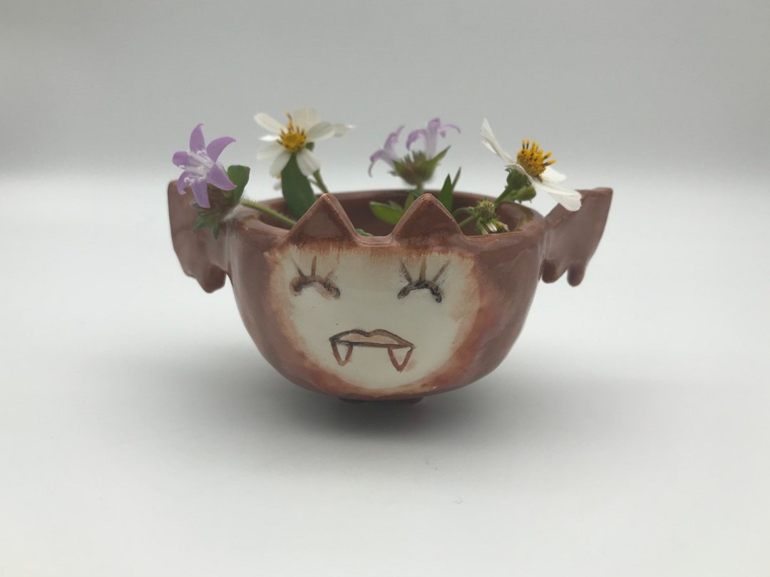 Ceramic Bat Succulent Planter/bat/bat Dish/bat Bowl/goth Home - Etsy