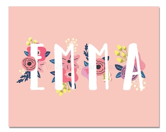 Emma name art | Etsy