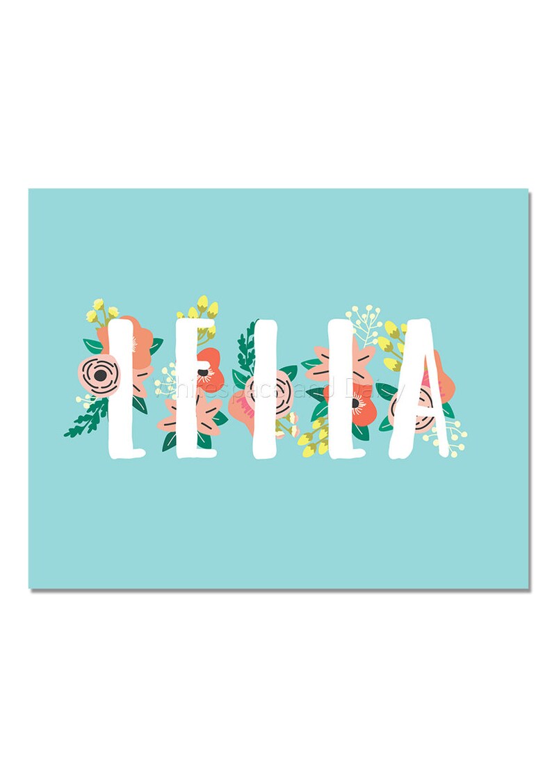 Leila Personalized Name Sign Baby Name Wall Art Baby Name Sign | Etsy