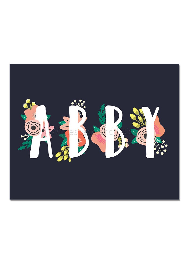 Abby Baby Name Wall Art Abby Baby Name Sign Abby Party | Etsy