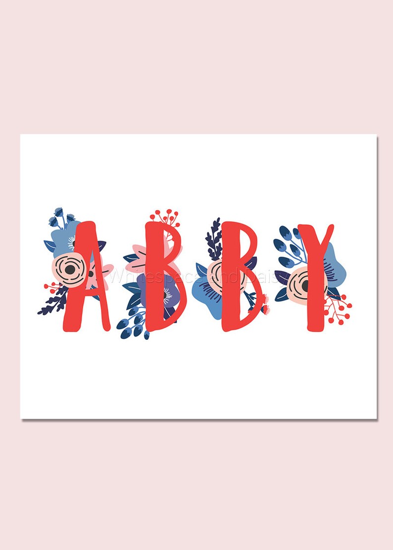 Abby Baby Name Wall Art Abby Baby Name Sign Abby Party | Etsy