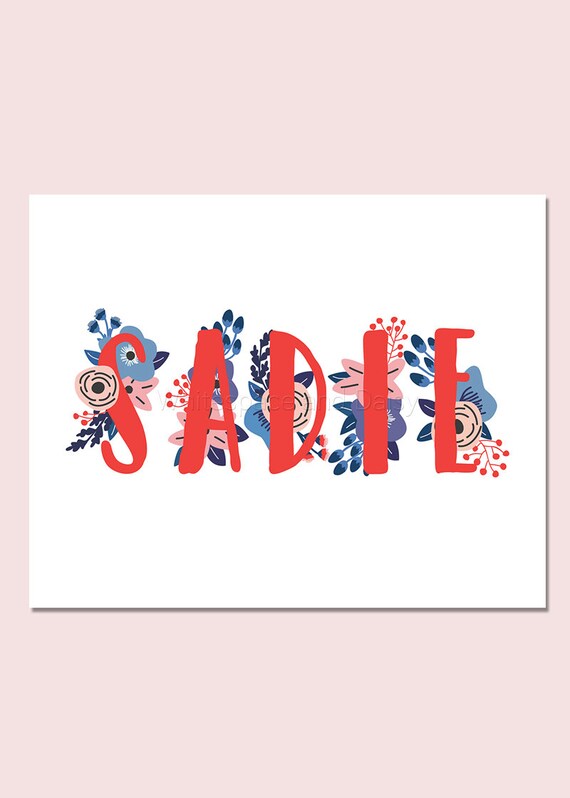 Sadie Personalized Name Sign Party Printable Party Decorations | Etsy