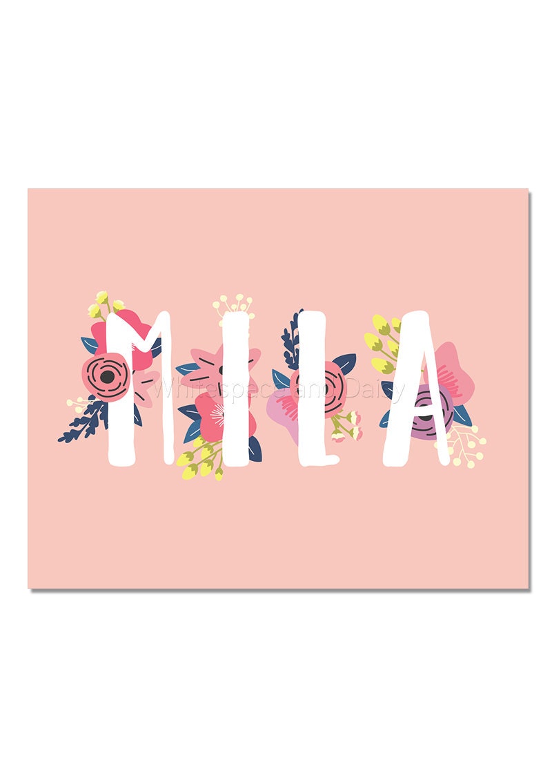 Mila Baby Name Wall Art Mila Baby Name Sign Mila Party | Etsy