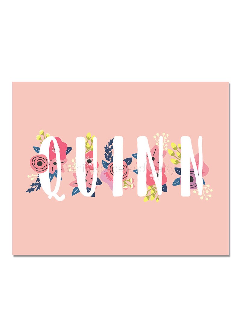 Quinn Personalized Name Sign Nursery Wall Art Baby Shower | Etsy