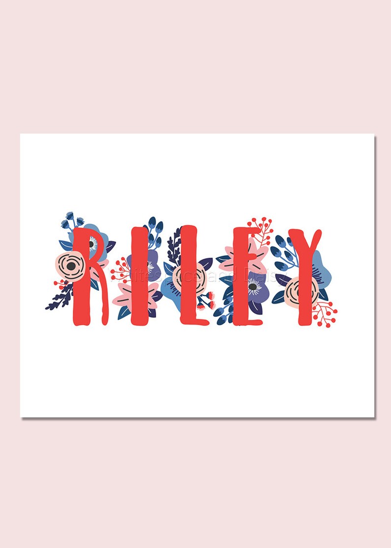 Riley Personalized Name Sign Name Print Nursery Personalized | Etsy