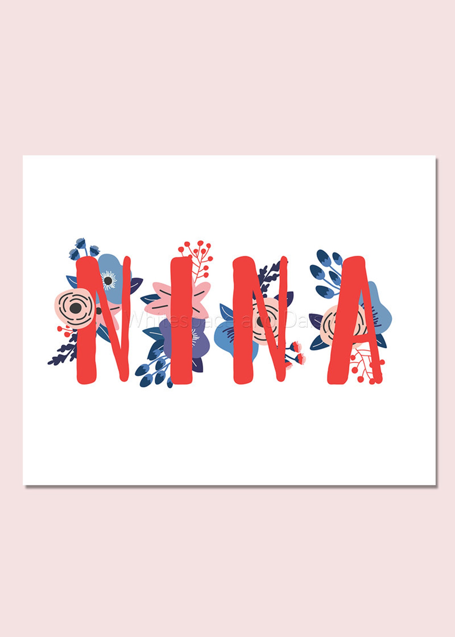 Nina Baby Name Wall Art Nina Baby Name Sign Nina Party | Etsy