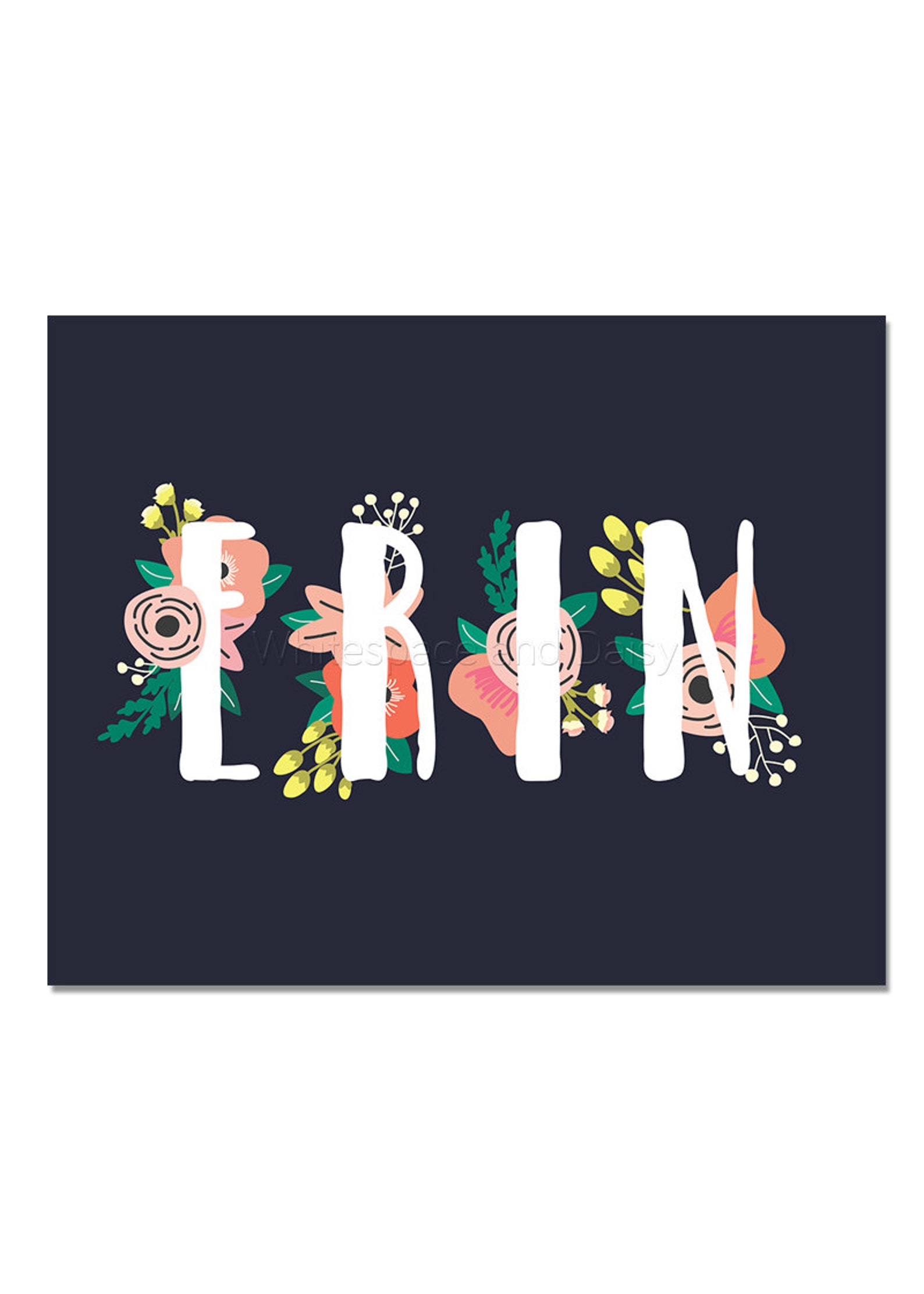 Erin Baby Name Wall Art Erin Baby Name Sign Erin Party Erin | Etsy