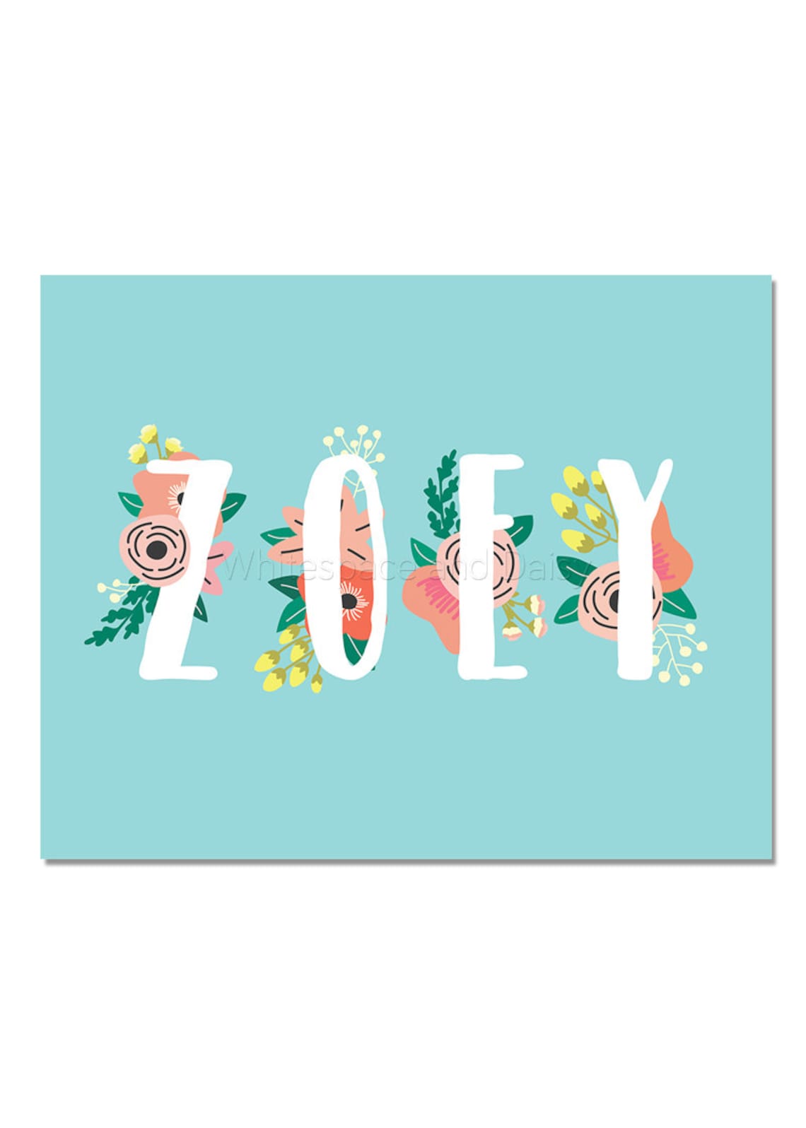 Zoey Baby Name Wall Art Zoey Baby Name Sign Zoey Party | Etsy