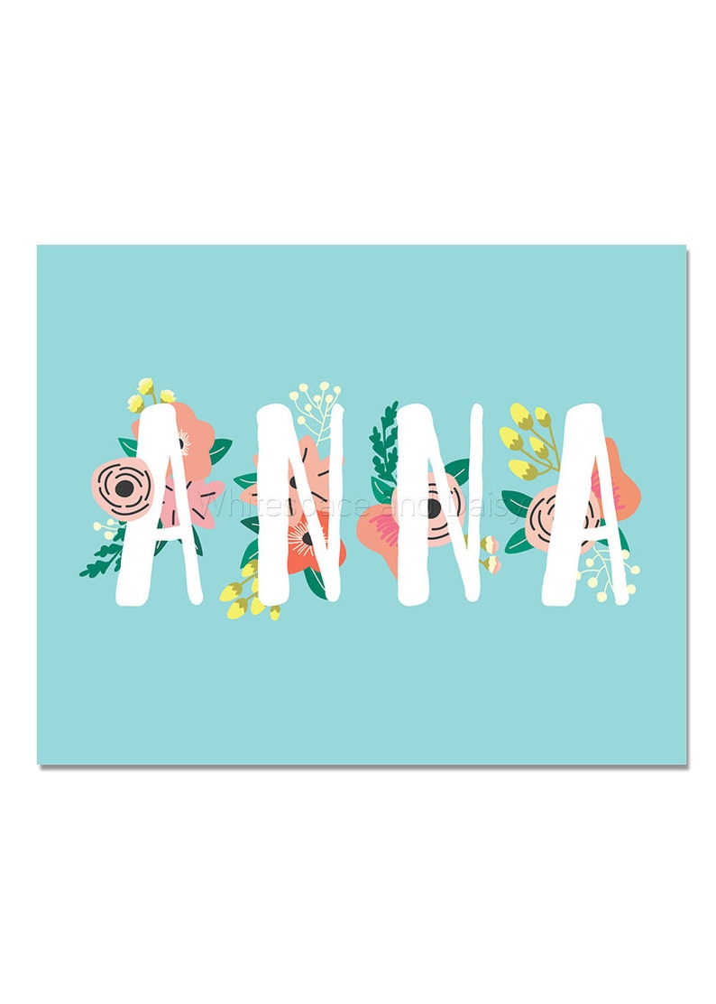 Anna Baby Name Wall Art Anna Baby Name Sign Anna Party | Etsy