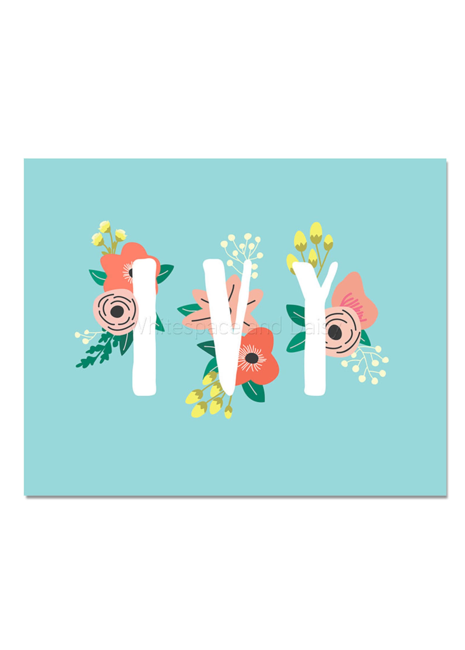 Ivy Baby Name Wall Art Ivy Baby Name Sign Ivy Party Ivy Party | Etsy