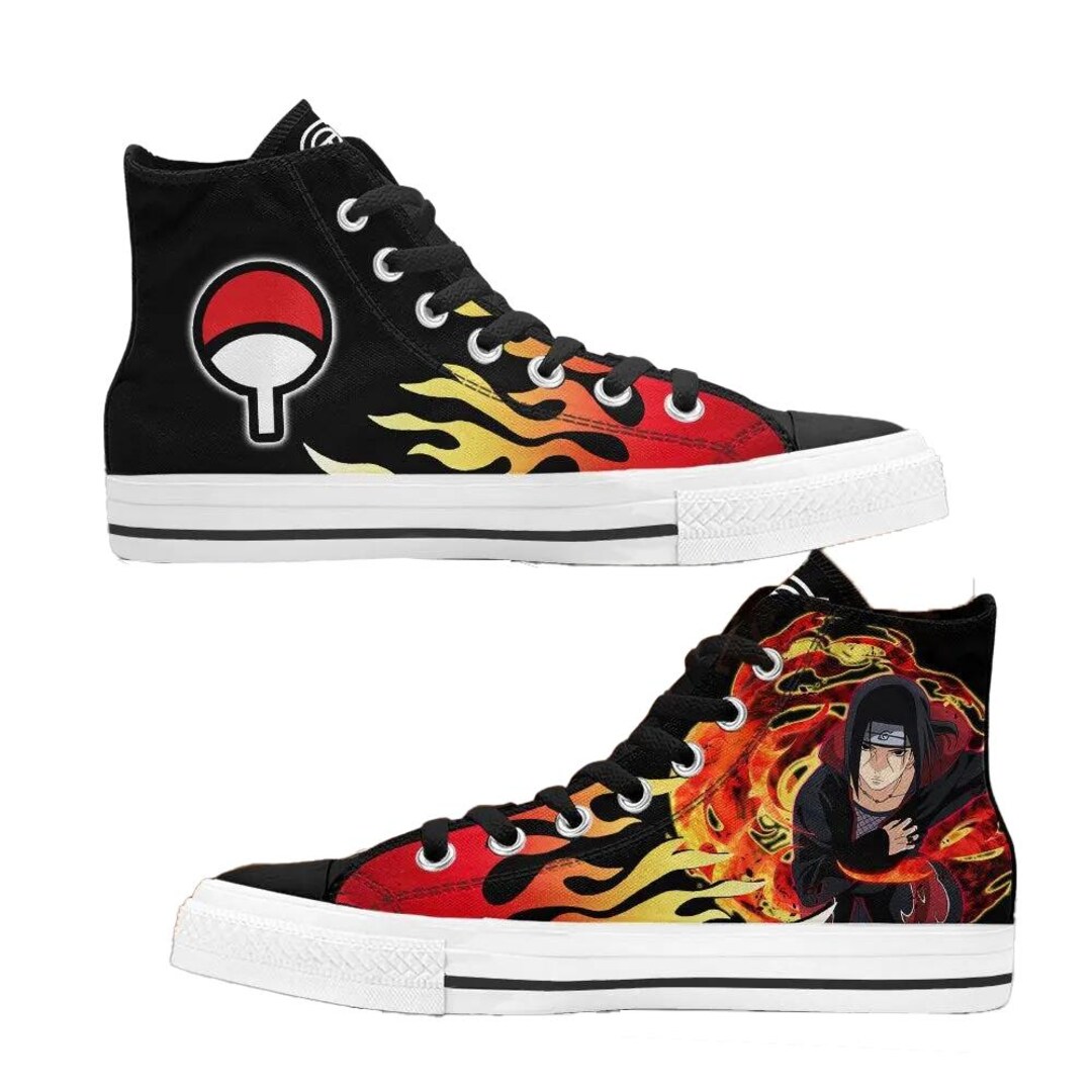 Itachi Uchiha High Top Shoes Custom Sneakers Flame Style - Etsy