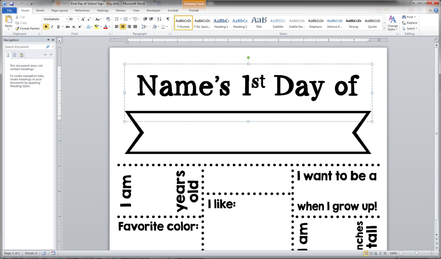 First Day of School Sign - Customize & Print - INSTANT DOWNLOAD - Back ...