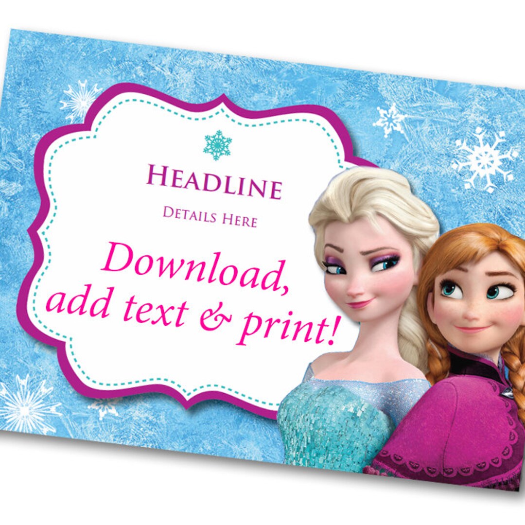 Frozen Invitation - Printable - INSTANT DOWNLOAD - Frozen Party ...