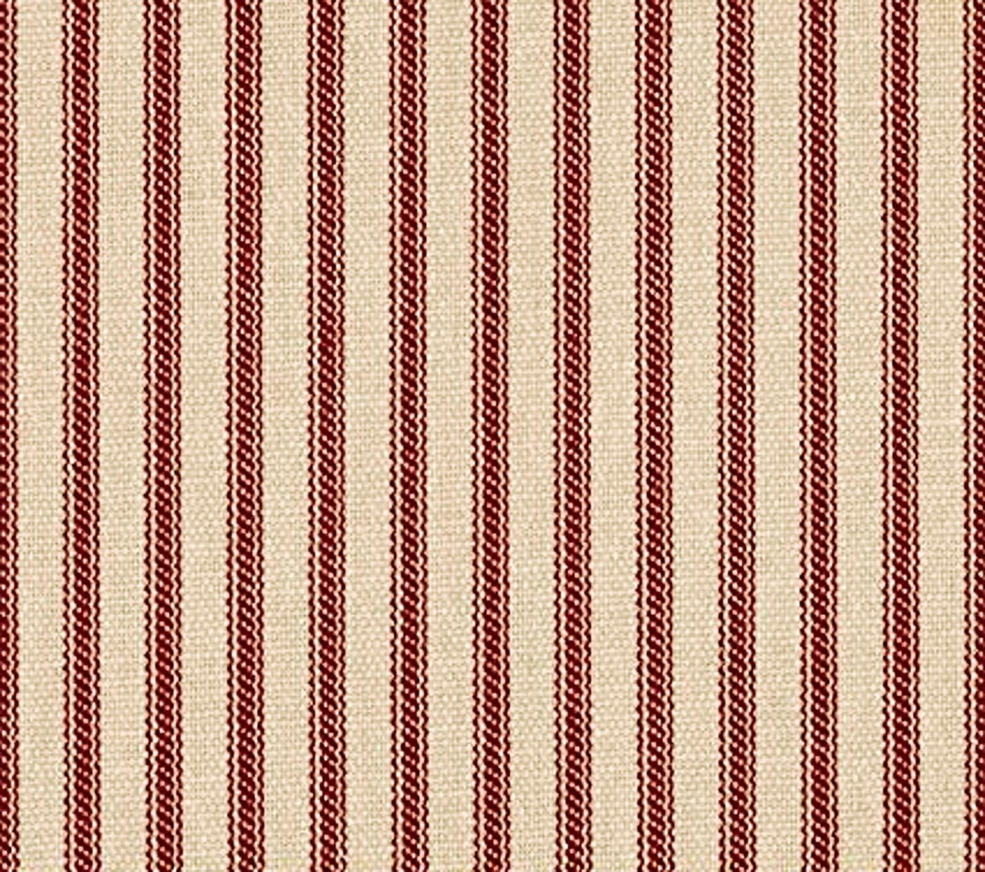 SALE!!! Ticking Red, Fabric by the Yard - Etsy
