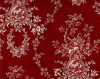 Red Toile Fabric | Etsy