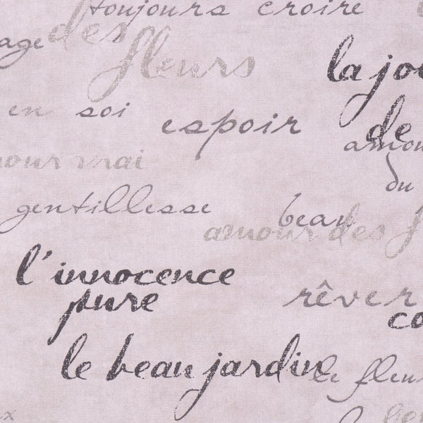 French Script Fabric - Etsy