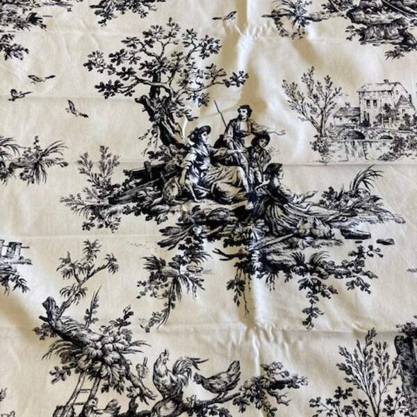 Black Toile Fabric - Etsy