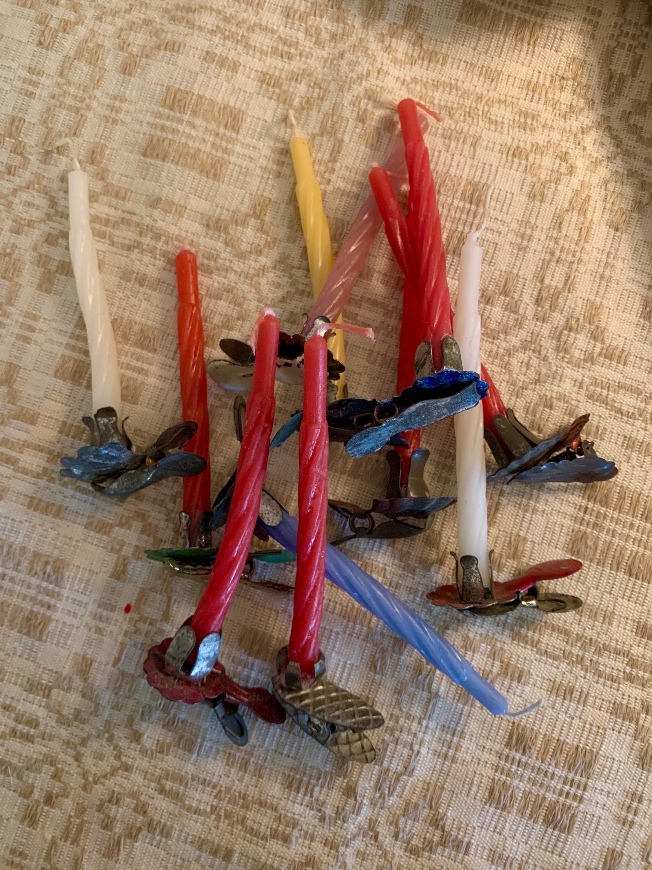 Victorian Feather Tree Glass Bead Garland and 22 Tin Candle Holders - Etsy