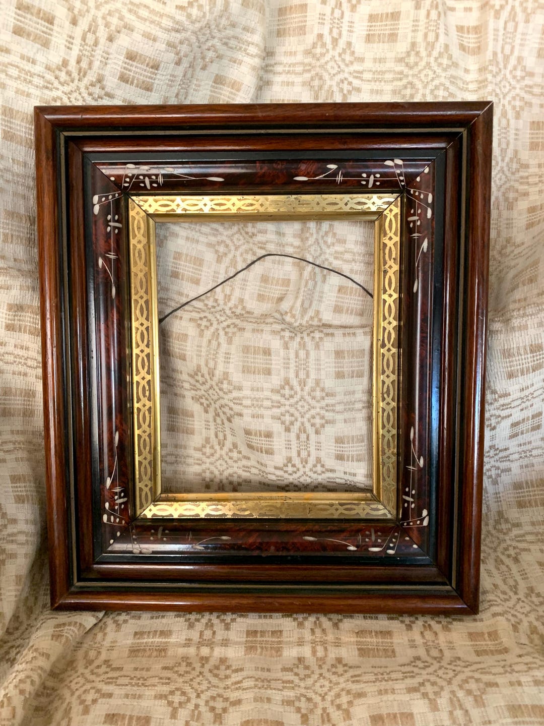 Victorian Deep Set Frame With Gold Leaf and Mother of Pearl - Etsy