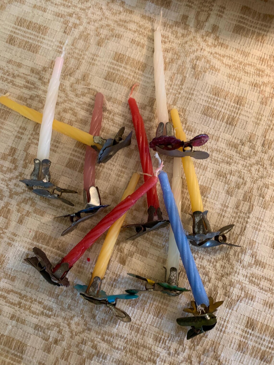 Victorian Feather Tree Glass Bead Garland and 22 Tin Candle Holders - Etsy