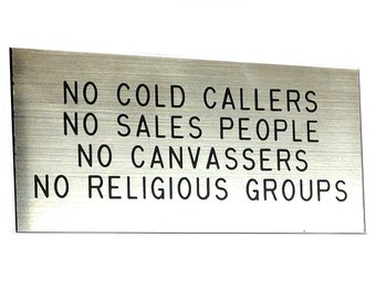 No cold callers sign | Etsy