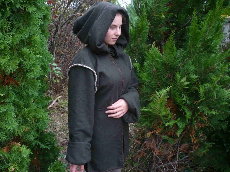 Elven Coat From Forest Green Cashmere Doublelayered With Two Options ...