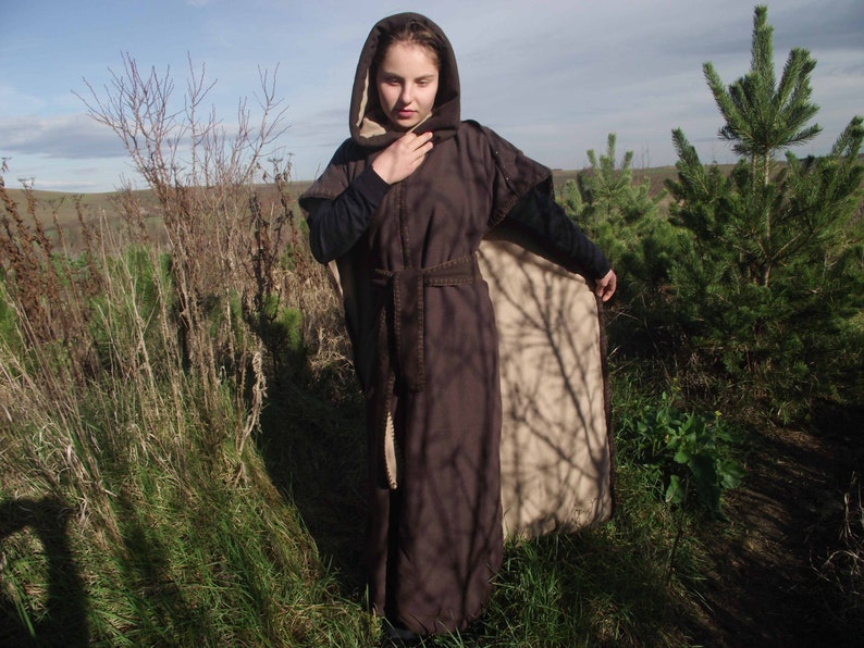 Medieval Elven Coat in Brown,doublelayered,with Two Colours and Sides ...