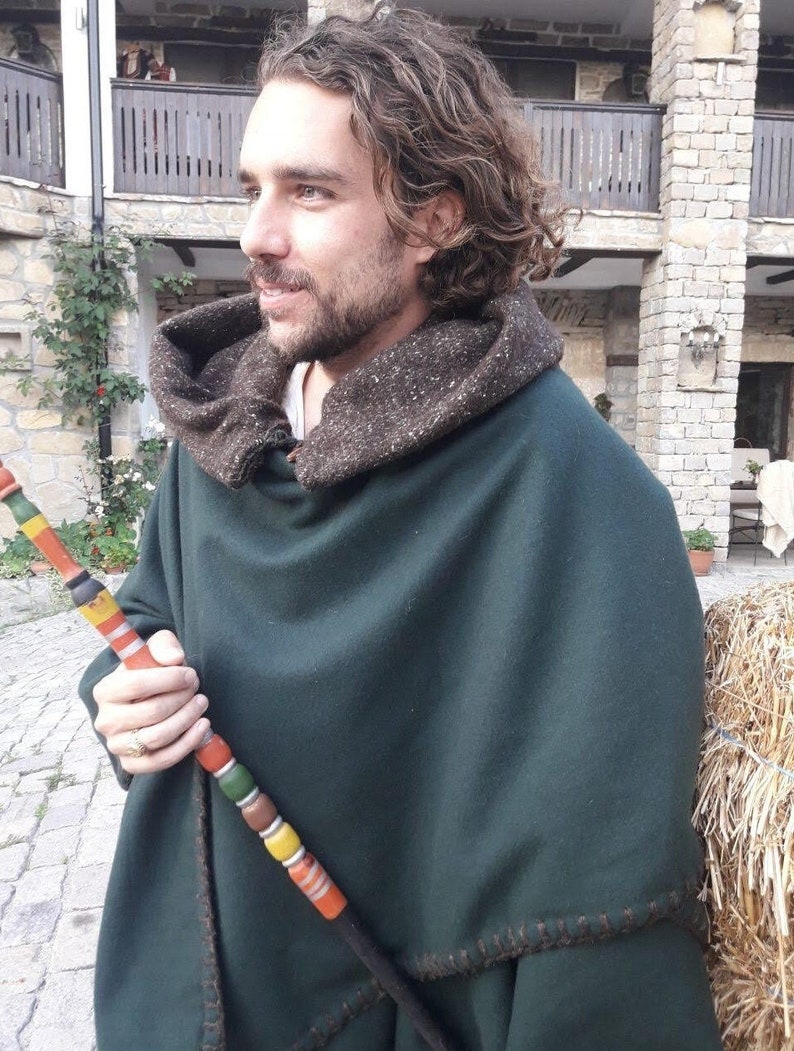 Brown Woven Elven Cloak,medieval Coat,poncho,hooded - Etsy