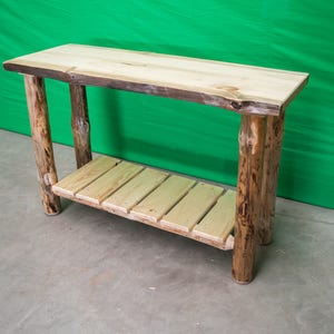 Rustic Log Sofa Table - Etsy
