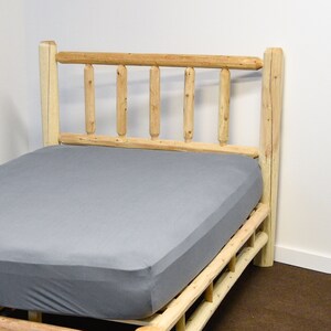 Handcrafted White Cedar Rustic Log Platform Bed Double Log Side Rails ...