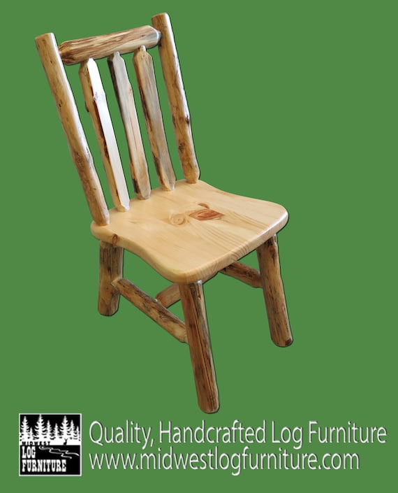 Northern Rustic Pine Log Chair Solid Wood handcrafted in the Midwest free Shipping Etsy Canada