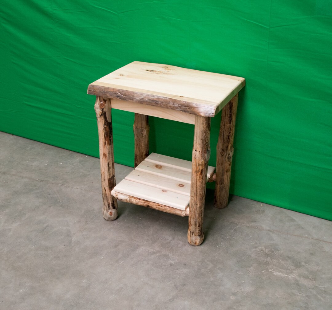 Rustic Log End Table - Etsy