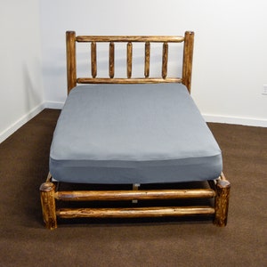 Twin Torched Cedar Log Platform Bed Double Log Side Rails/solid Wood ...