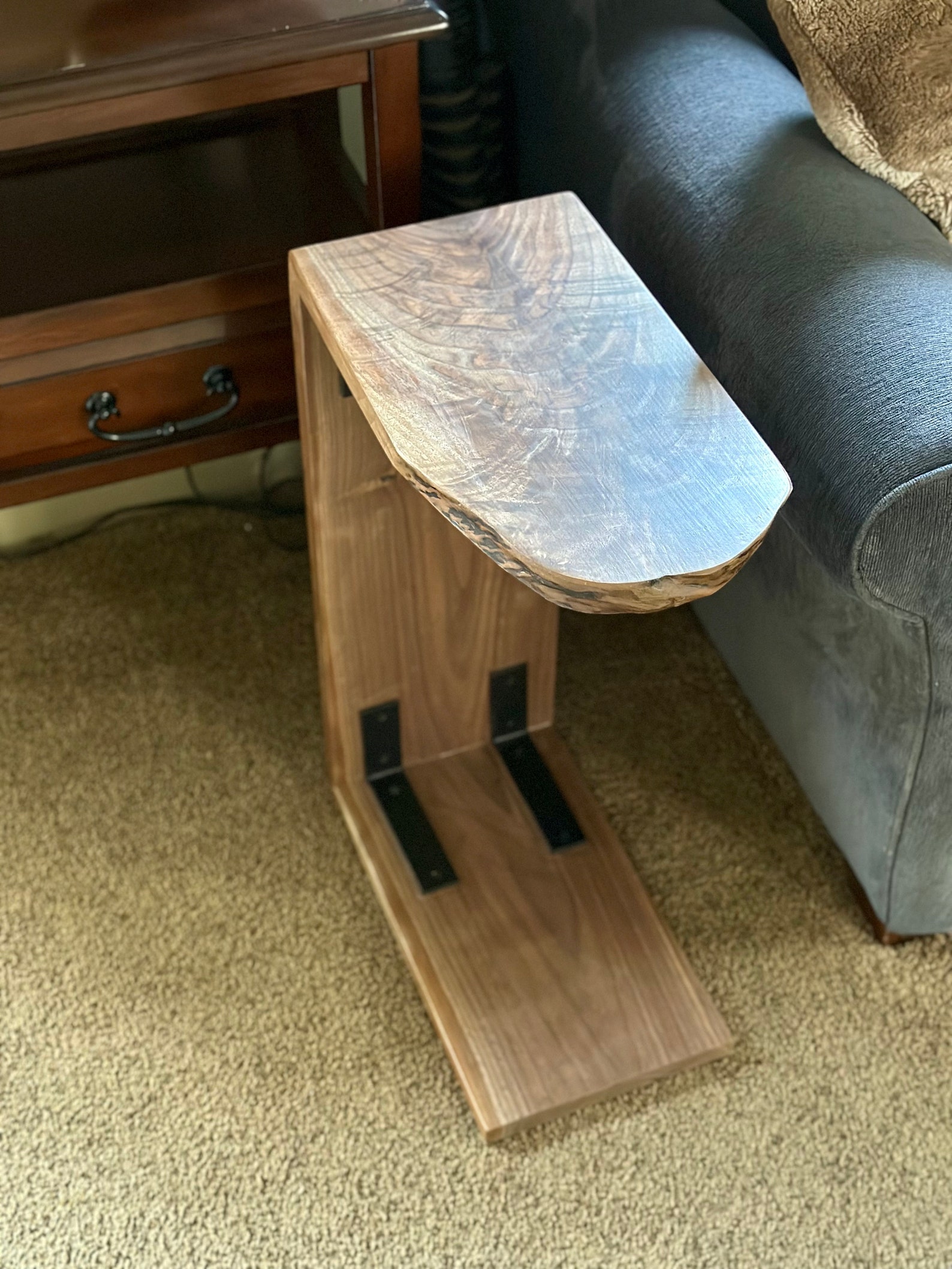 Waterfall C-shaped End Table/tv Table - Etsy